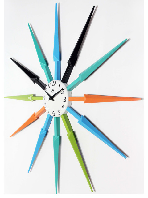 Celeste Multicolored 24" Sunburst Wall Clock - Midcentury - Wall Clocks - by Infinity ...