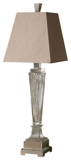 Uttermost Canino Mercury Glass Pillar Table Lamp, Brushed Aluminum - Transitional - Table Lamps ...