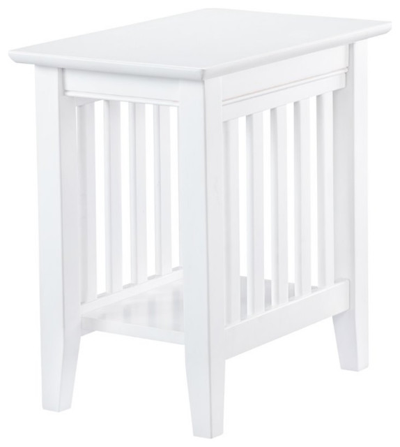Bowery Hill 14" Solid Wood End Table with Sturdy Legs in White, 14 ...