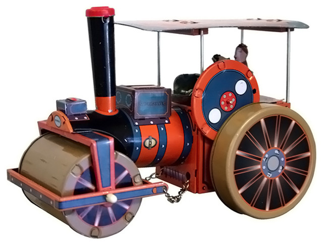 Collectible Tin Steam Roller Toy - Traditional - Kids Toys And Games ...