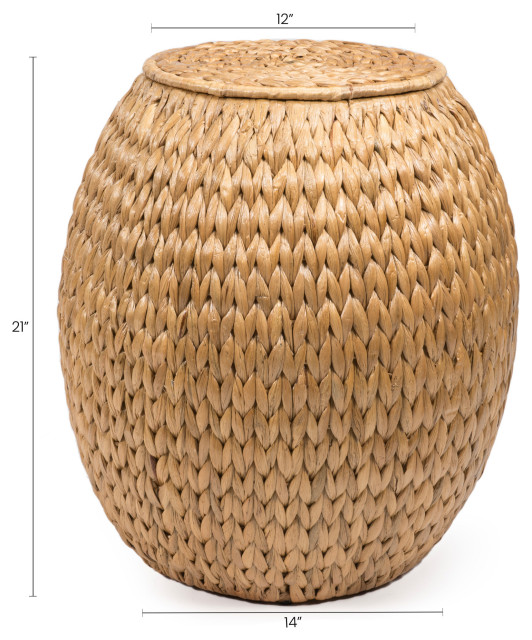 happimess SSL1000 Colt 17"W Iron and Water Hyacinth Accent Table ...