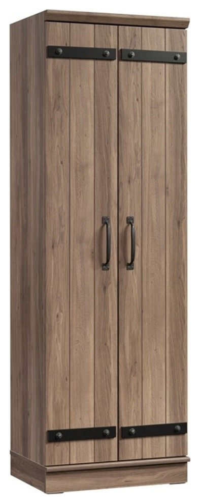 Pemberly Row 2-Barn Door Farmhouse Engineered Wood Narrow Storage ...