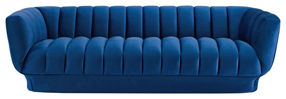 Modway Entertain Vertical Channel Tufted Performance Velvet Sofa in ...