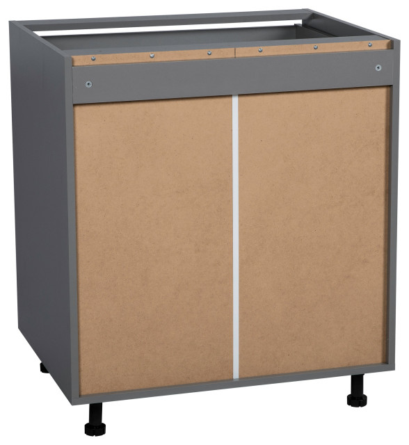 15 Base Cabinet-Double Door-Three Drawer-Grey, 15 x 34 1/2 x 23 3/8 ...