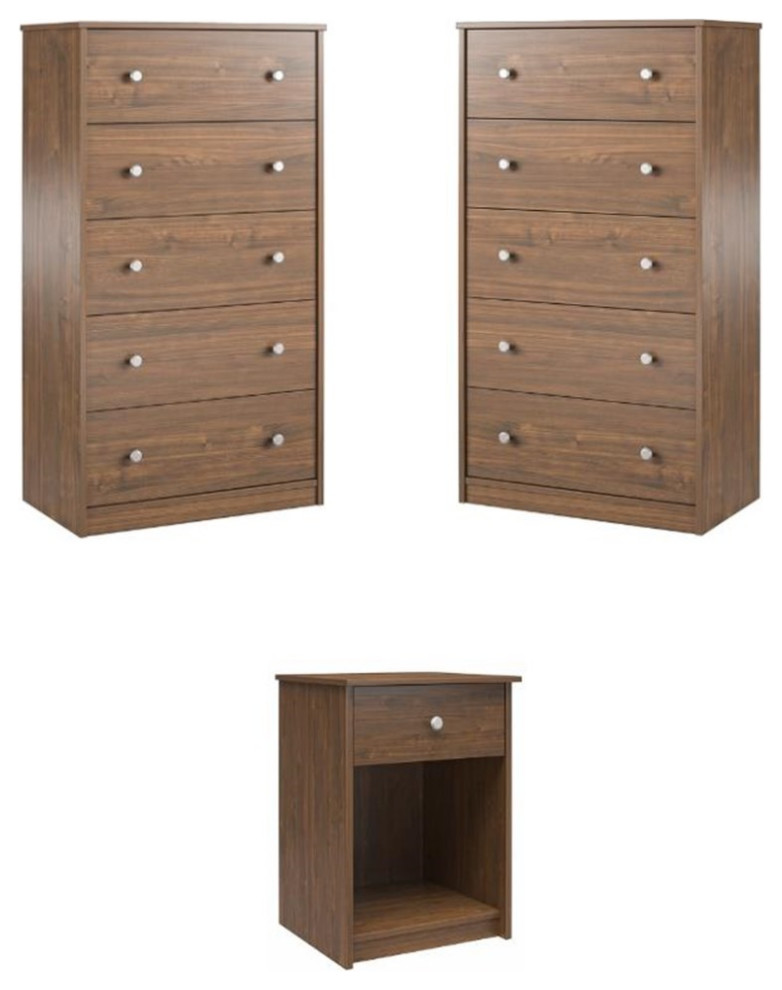 Home Square 3-Piece Set with 2 Dressers and Nightstand in White ...