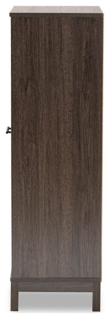 Baxton Studio Mathis Brown Finished Wood and Black Finished Wine ...