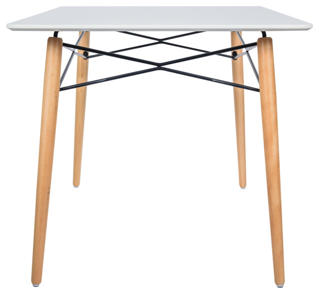 4Ft Rectangle Wooden Top Dining Table W/ Natural Wood Eiffel Base ...