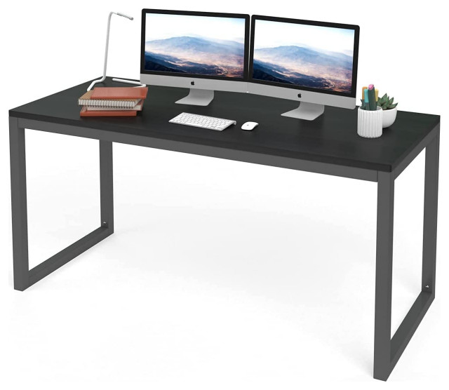 Modern 55" Black Computer Desk for Home Office - Contemporary - Office ...