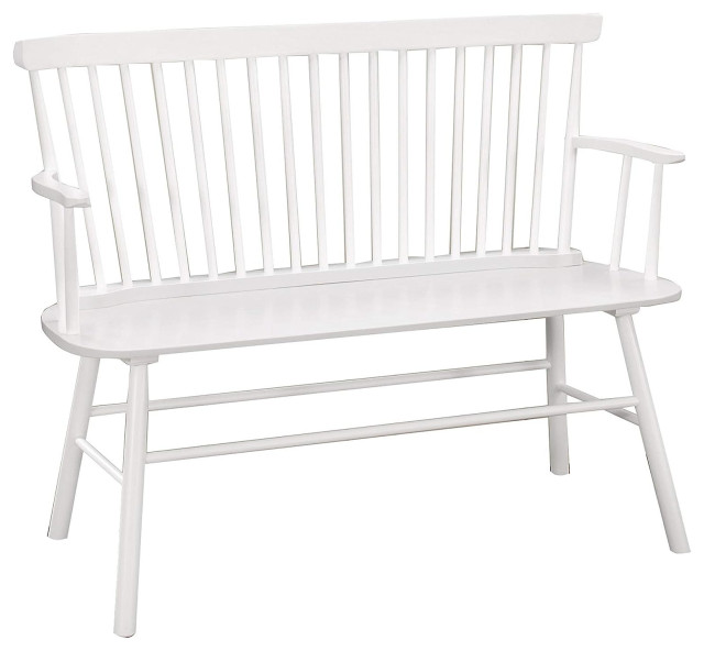Benzara BM215324 Curved Design Spindle Back Bench With Splayed Legs ...