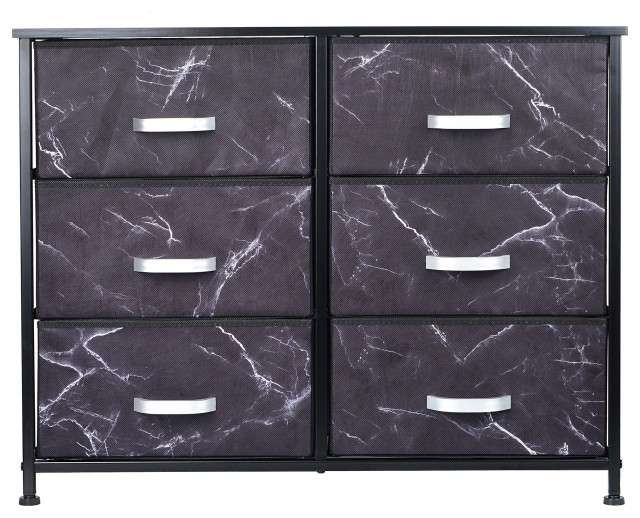 Extra Wide Fabric Clothing Storage Drawers Dresser Organizer Unit, 6 ...