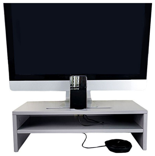 POW Furniture Monitor Stand Riser With Phone Stand & Cable Management ...