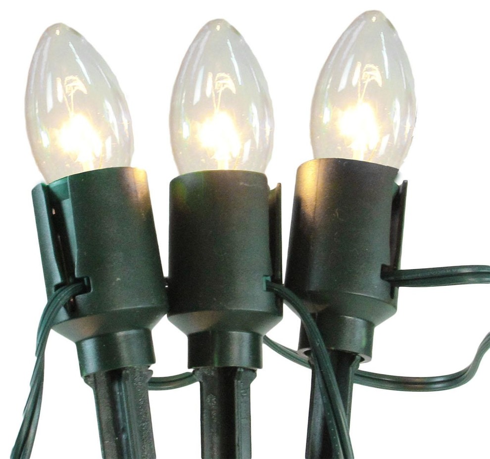 15 Clear Lighted Mighty Light C9 Shape Christmas Pathway Markers ...