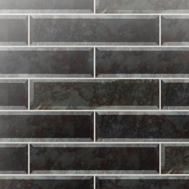 Lustre Beveled Antique Mirror Glass Wall Tile - Contemporary - Wall And ...