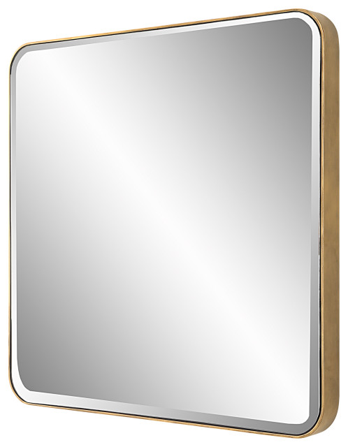 Hampshire Square Gold Mirror - Transitional - Bathroom Mirrors - by ...