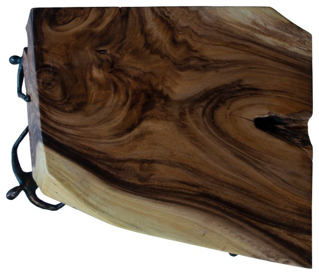 Atlas Side Table, Chamcha Wood, Metal - Industrial - Side Tables And ...