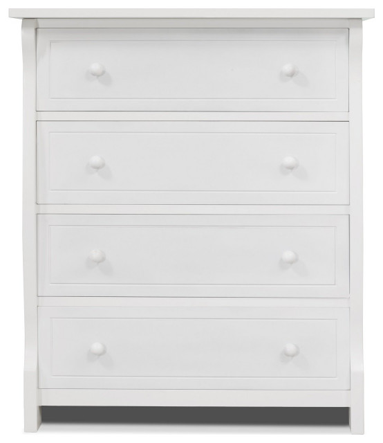 Vertical Dresser, Curved Sides & Accented Drawers With Rounded Pulls ...
