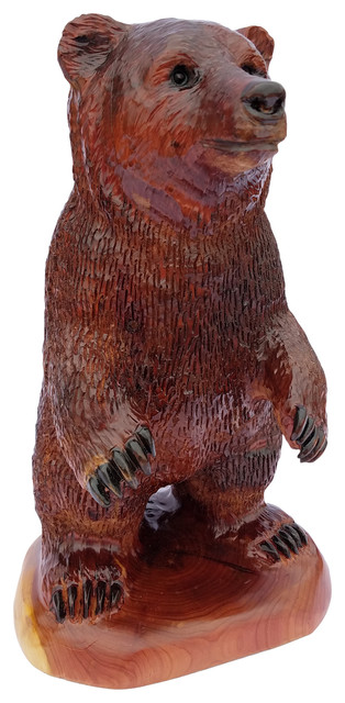 "Little Bear" Wood Sculpture - Rustic - Decorative Objects And ...