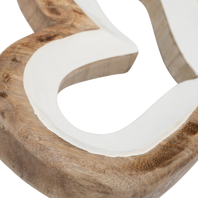 Wood, 13" Heart Deco, White, 13x2x9 inches - Farmhouse - Decorative ...