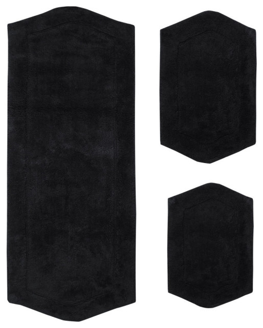 Waterford 3-Piece Bath Rug Set, Linen, 17"x24", 21"x34", 22"x60 ...