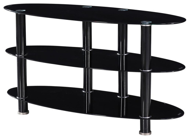 Better Home Products Neo Oval Tempered Glass TV Stand for 40-inch TV in ...