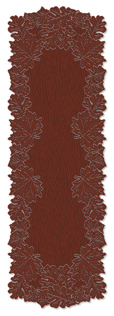 Leaf Mantle Runner, 60" - Contemporary - Table Runners - by Heritage ...