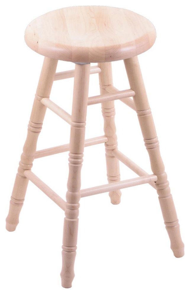 Holland Bar Stool XL Maple Saddle Dish 24" Swivel Counter Stool With ...
