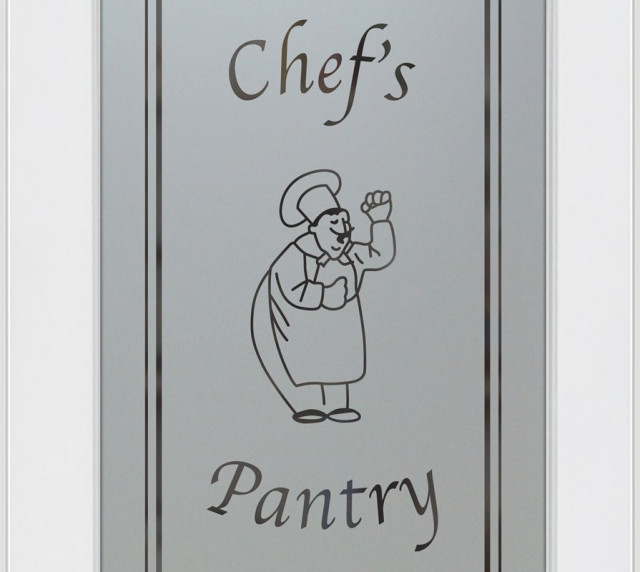 Pantry Door - Happy Chef - Primed - 28" x 80" - Book/Slab Door, 30" (2/ ...