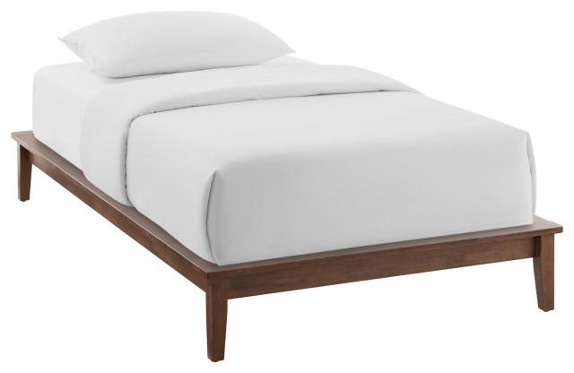 Lodge Twin Wood Platform Bed Frame - Rustic Charm Durable Solid Wood No ...