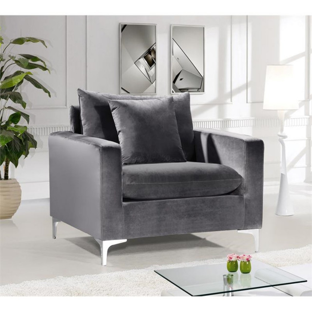 Home Square 2-Piece Furniture Set with Velvet Accent Chair and Sofa in ...