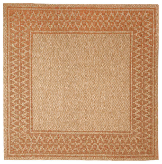 Sahara Diamond Border Indoor/Outdoor Rug, 7'10" Square - Contemporary ...