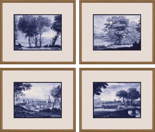 Pastoral Toile, Set of 4 - French Country - Prints And Posters - by ...