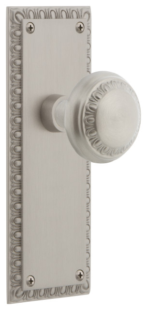 Neoclassical Plate Single Dummy With Neoclassical Knob, Satin Nickel - Traditional - Doorknobs ...