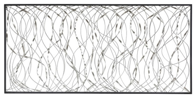 LuxenHome Silver/Black Metal Infinity Rectangular Wall Decor ...