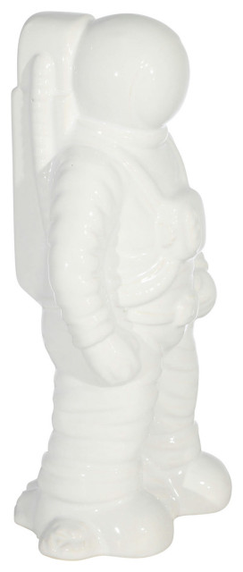 Ceramic 12" Astronaut Statuette, White - Contemporary - Decorative ...