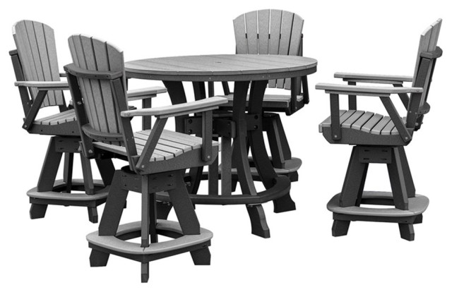 OS Home and Office CR130LGB-K Five Piece Round Counter Height Dining ...