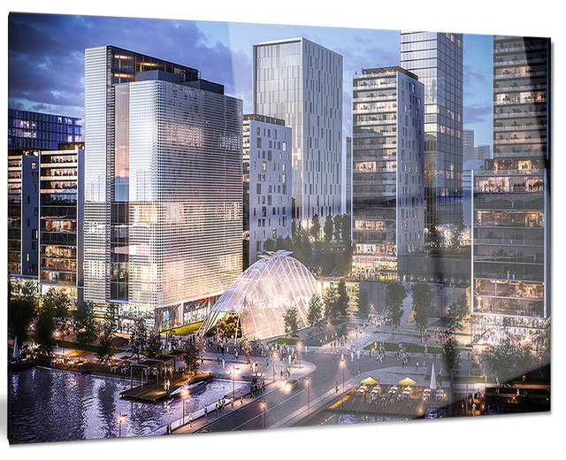 "Residential Complex Close-up" Cityscape Photo Glossy Metal Wall Art ...