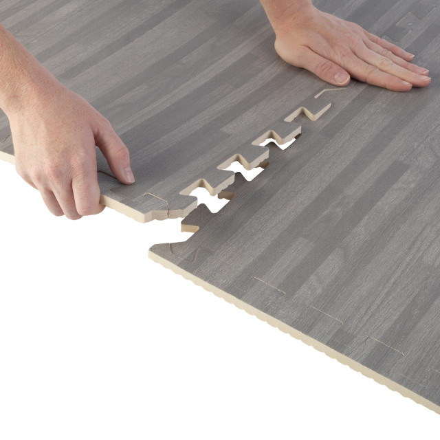 EVA Foam Floor Tiles 24 SQFT Woodgrain Mats for Floor Interlocking Foam ...