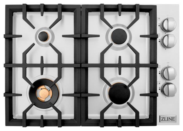 ZLINE 30 In. Dropin Cooktop With 4 Gas Brass Burners, RC-BR-30 - Modern ...