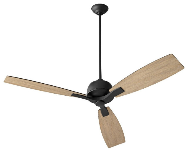 60" Ceiling Fan Black Finish Black/Weathered Gray Blade Finish, Ceiling ...