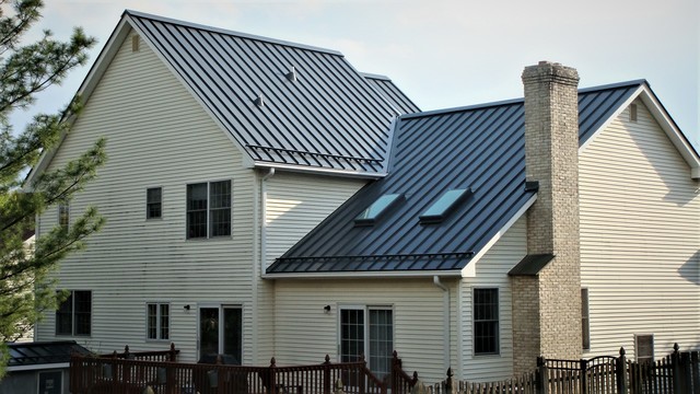 Charcoal Grey Standing Seam Metal Roof with Snow Guards Installed in ...