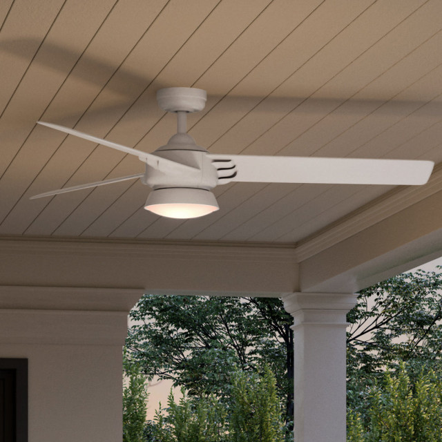 Luxury Contemporary Ceiling Fan, Matte White - Transitional - Ceiling ...