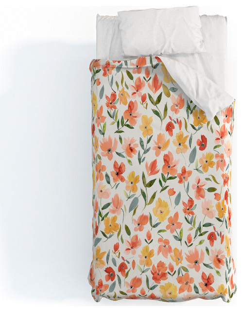 Deny Designs Ninola Design Countryside Fresh Flowers Duvet Cover, Twin ...