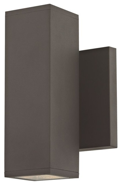 LED Square Cylinder Outdoor Wall Light Up/Down 3000K, Bronze ...