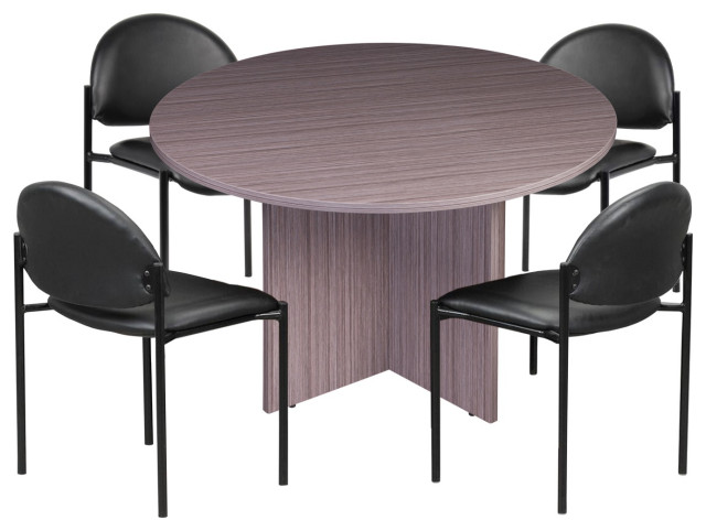 42"W round conference table and chairs - Transitional - Desks And ...