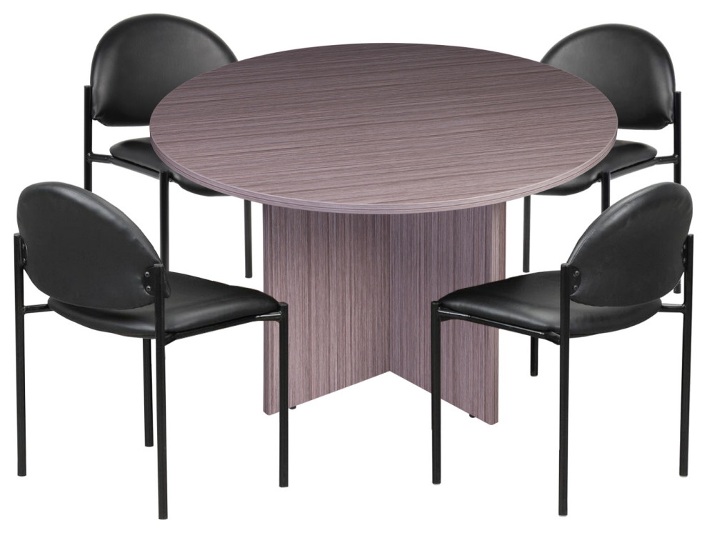 42"W round conference table and chairs - Transitional - Desks And ...