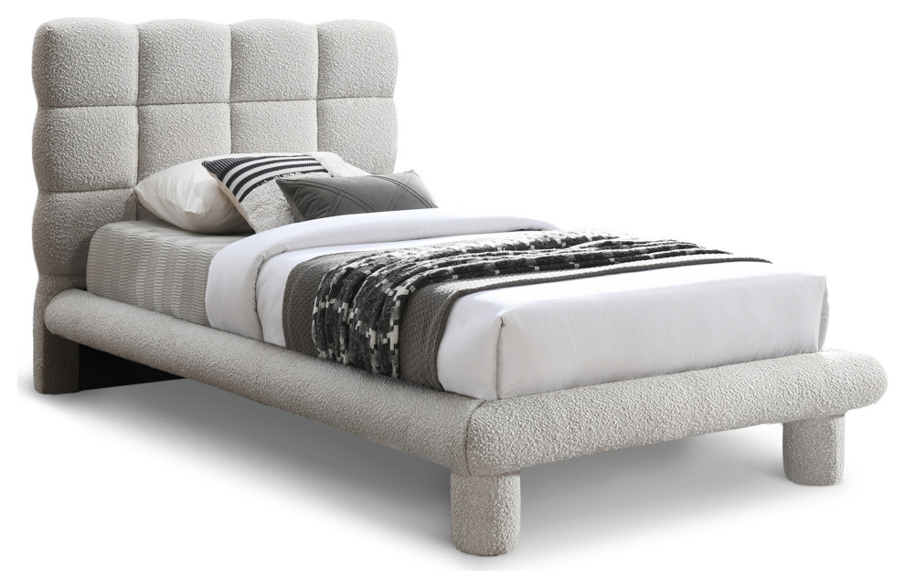 Deco Boucle Fabric Upholstered Bed - Transitional - Platform Beds - by ...