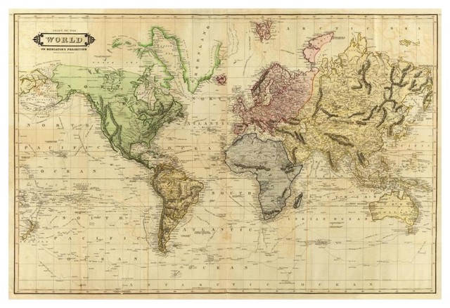"World, 1831" Digital Paper Print by Daniel Lizars, 24"x17", 32"x22 ...