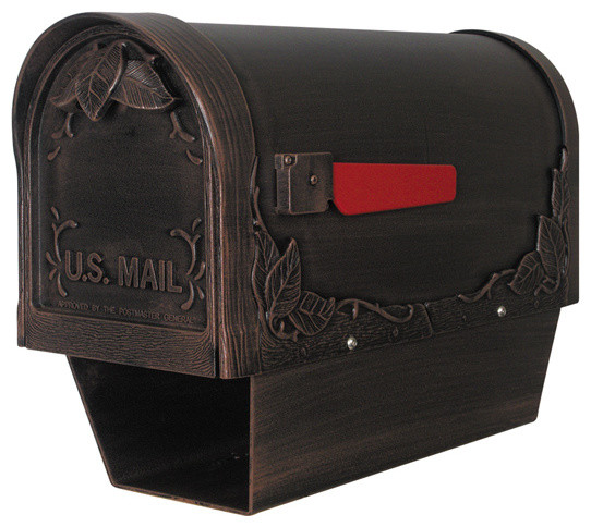 Floral Curbside Mailbox with Paper Tube - Traditional - Mailboxes - by ...