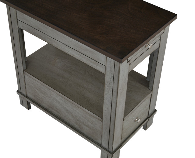 Chairsides III Chairside Table, Walnut/Gray - Farmhouse - Side Tables ...