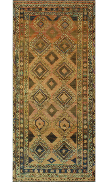 Semi-Antique Safiya Rust Runner, 4'0 x 8'10 - Southwestern - Area Rugs ...